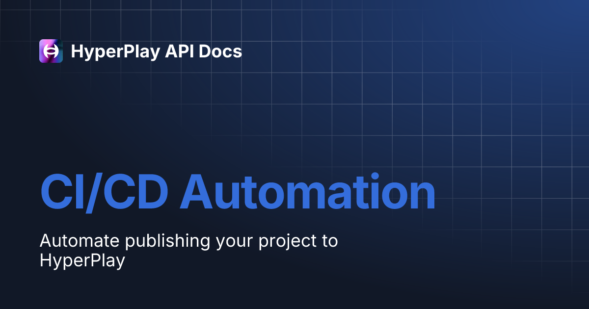 CI/CD Automation | HyperPlay API Docs